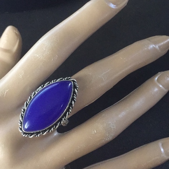 Jewelry | Astonishing Blue Agate Artisan Ring | Poshmark
